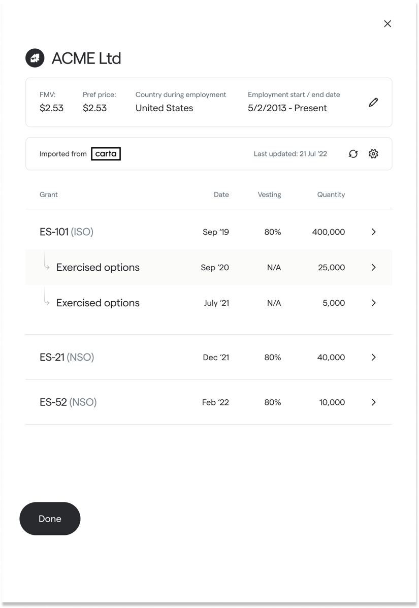 How do I link my Carta account to add my equity?